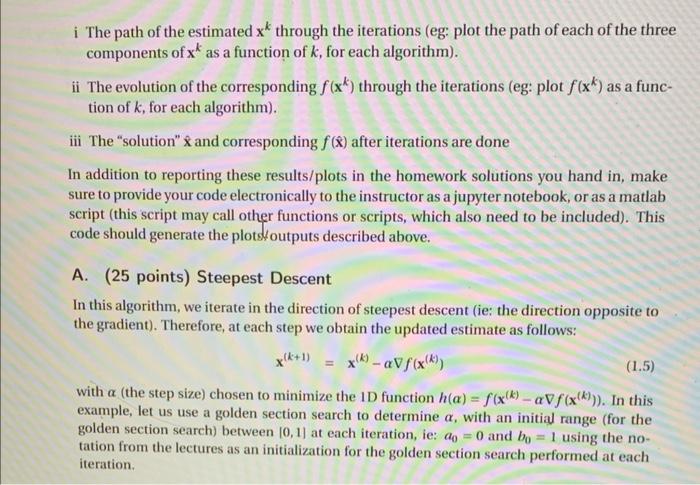Solved please solve this optimization steepest or gradient | Chegg.com