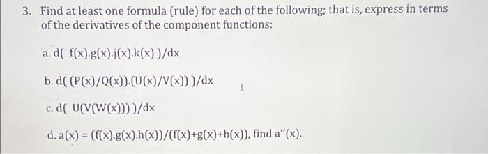 Solved 3. Find at least one formula (rule) for each of the | Chegg.com