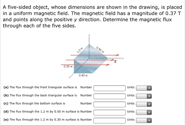 Solved A five-sided object, whose dimensions are shown in | Chegg.com