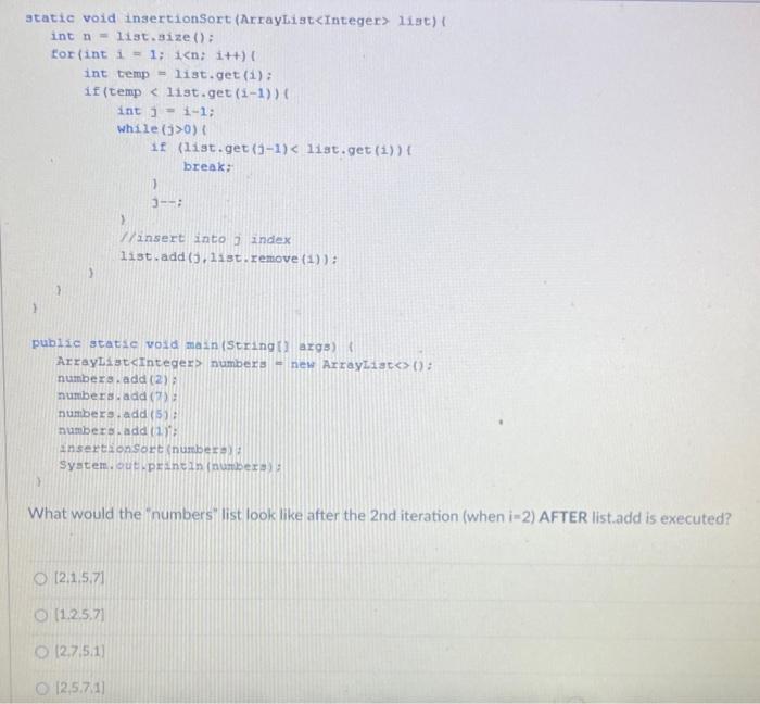 Solved Given the following code: static int | Chegg.com