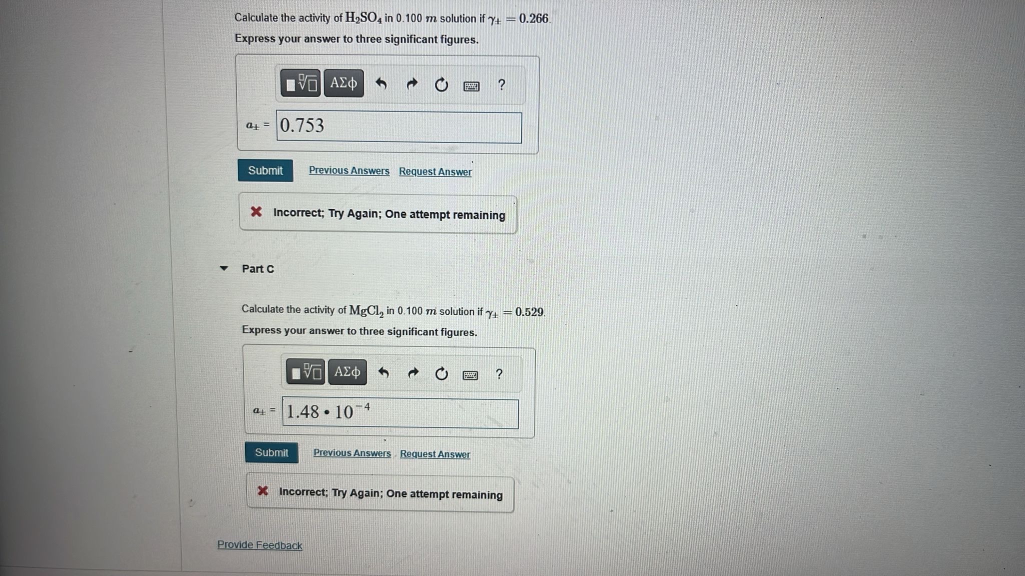 Solved Calculate the activity of H2SO4 ﻿in 0.100m ﻿solution | Chegg.com