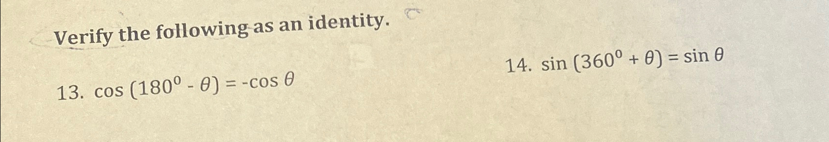 Solved Verify the following as an | Chegg.com