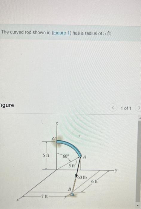 Solved The curved rod shown in (Figure 1) has a radius of | Chegg.com