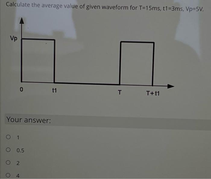 Solved Calculate the average value of given waveform for | Chegg.com