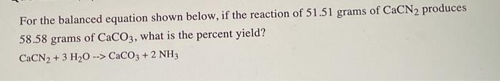 Solved For the balanced equation shown below, if the | Chegg.com
