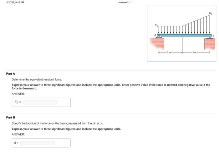 Solved Problem 4.142 Replace the distributed loading by an | Chegg.com