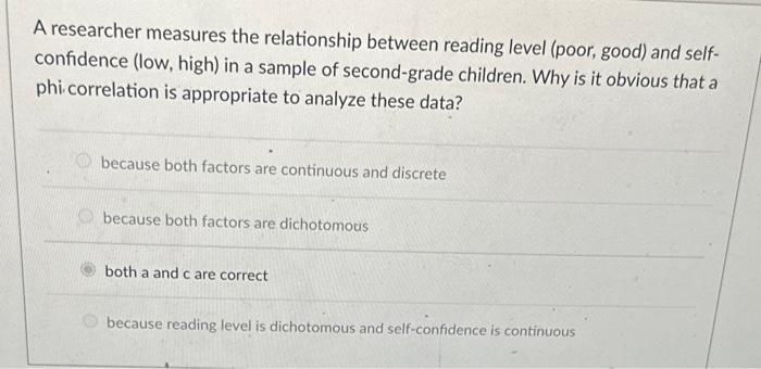Solved A researcher measures the relationship between | Chegg.com