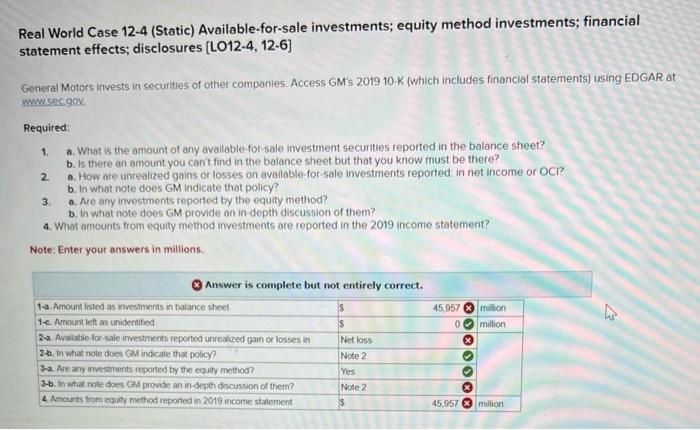 Pleas help with 1-a, I cannot fint the correct amount | Chegg.com
