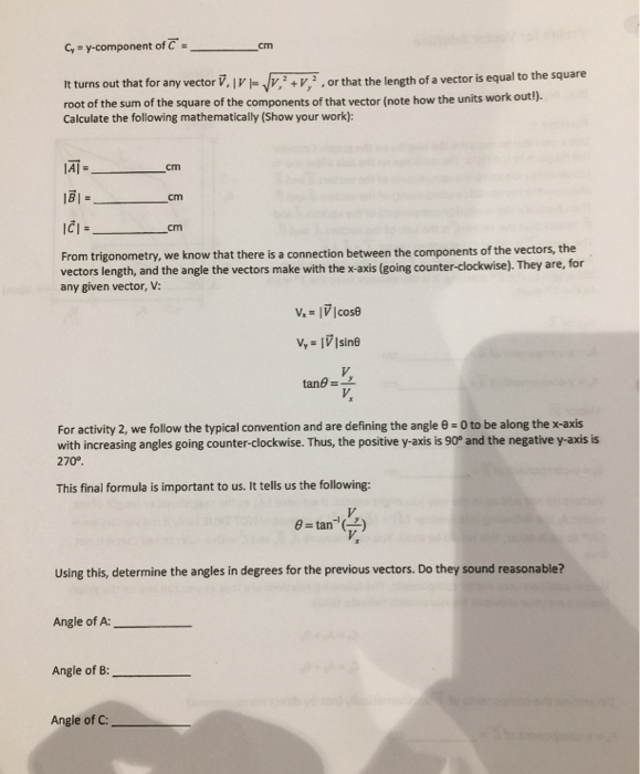 Solved Use the measured lengths(cm) and solve for the | Chegg.com