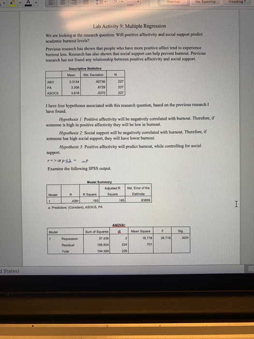 Solved al No Spacing Heading Lab Activity 9: Multiple | Chegg.com