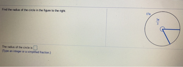 Solved Find the radius of the circle in the figure to the | Chegg.com