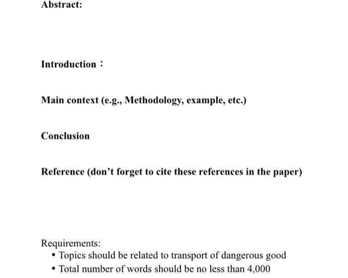 Solved Abstract: Introduction : Main context (e.g., | Chegg.com