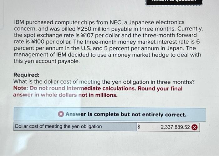 Solved IBM purchased computer chips from NEC, a Japanese | Chegg.com