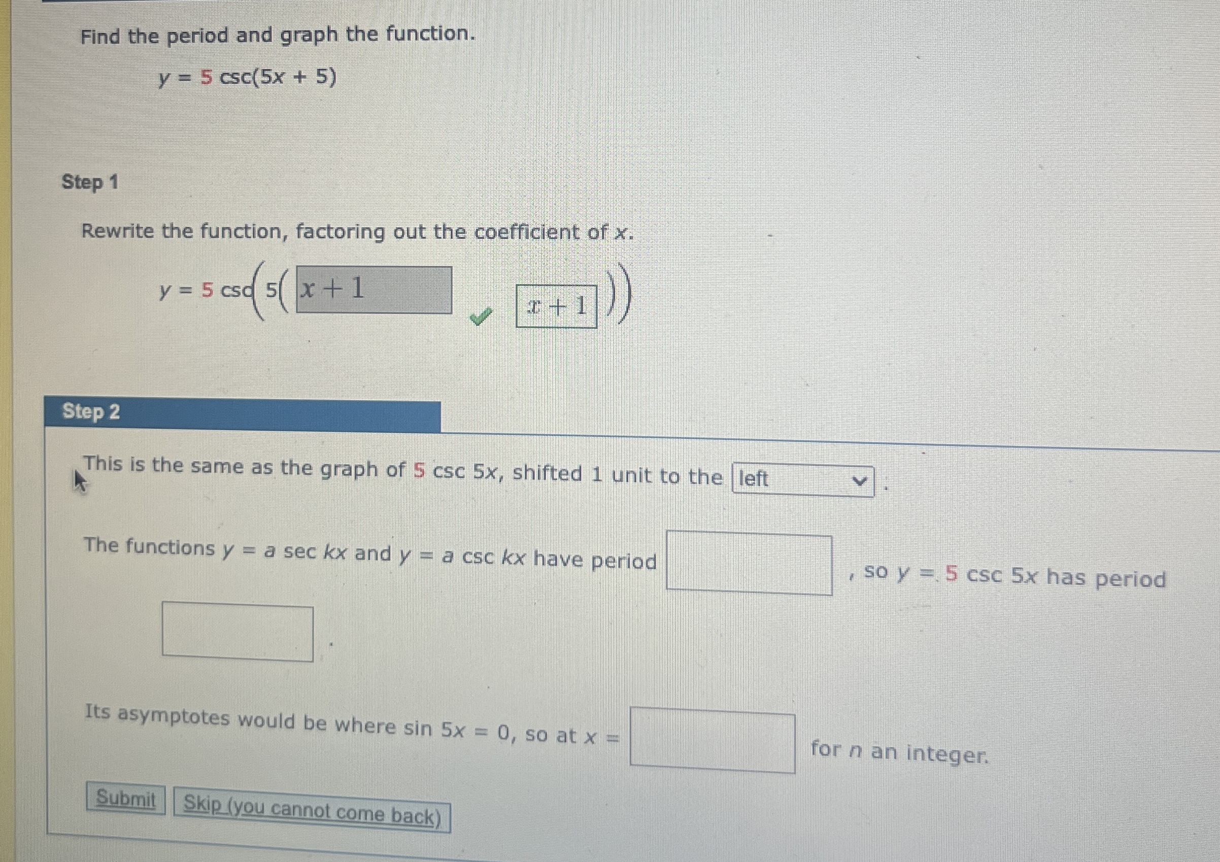 Solved Find the period and graph the | Chegg.com