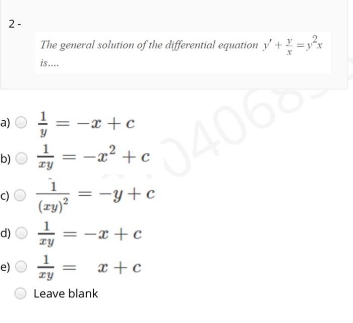 Solved The general solution of the differential equation | Chegg.com