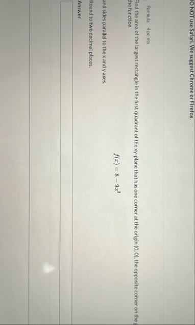 Solved NOT use Safari. We suggest Chrome or Firefox.Formula | Chegg.com