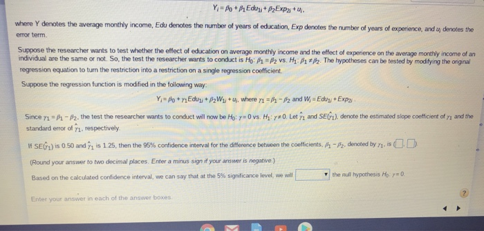 Solved Consider the two variable regression model: YapoEduy | Chegg.com