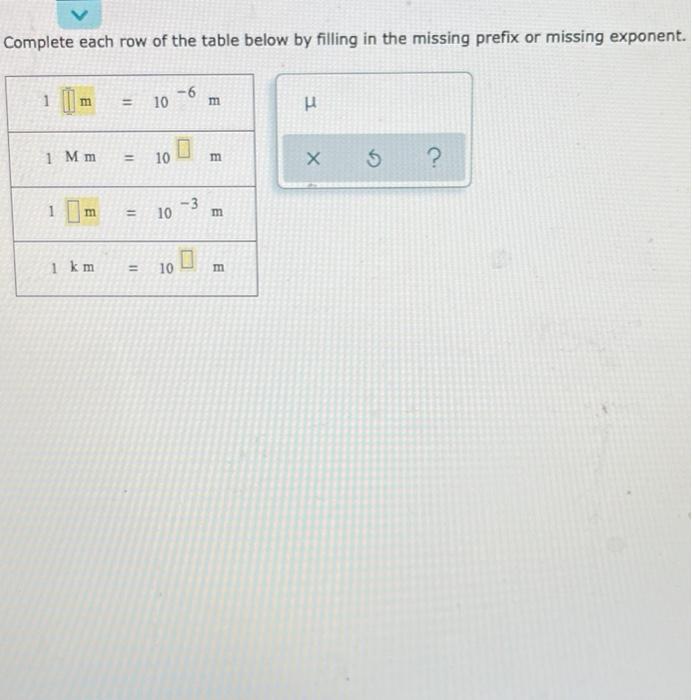 Solved Complete each row of the table below by filling in | Chegg.com
