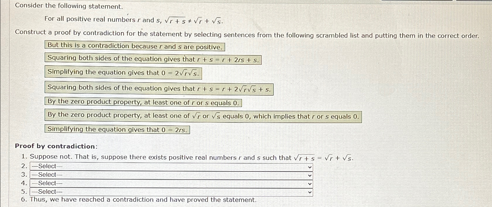 Solved Consider the following statement.For all positive | Chegg.com