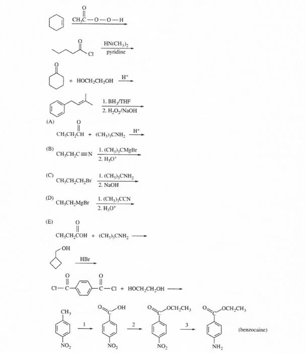 Solved CH,C-0-0-H HN(CH) pyridine 8. + HOCH,CH,OH 1. BH, THE | Chegg.com
