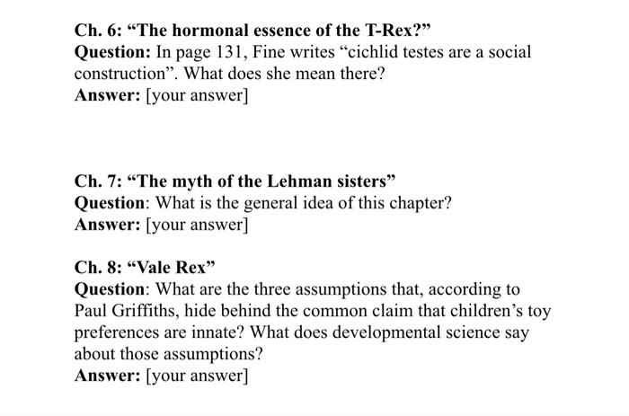 Solved Question: What is the Testosterone Rex view? Answer: | Chegg.com