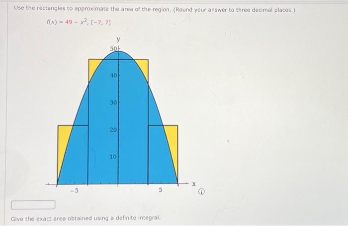Solved Use the rectangles to approximate the area of the | Chegg.com Solved Use the rectangles to approximate the area of the | Chegg.com