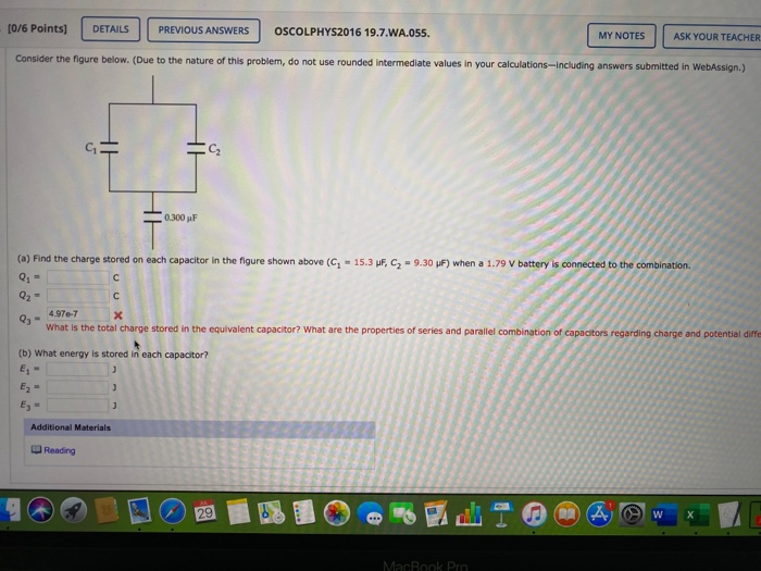 Solved [0/6 Points] DETAILS PREVIOUS ANSWERS OSCOLPHYS2016 | Chegg.com