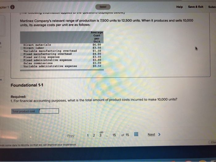 Solved apter 1 Saved Help Save & Exit Subm NCS EU TE YUSUF | Chegg.com