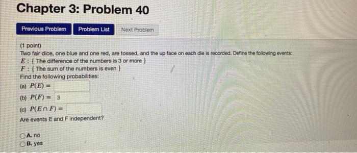 Solved Chapter 3: Problem 40 Previous Problem Problern List | Chegg.com