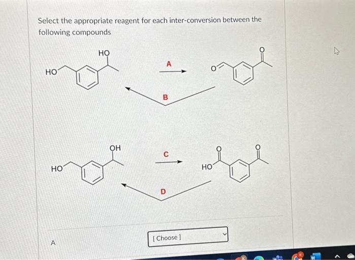 Solved Select the appropriate reagent for each | Chegg.com