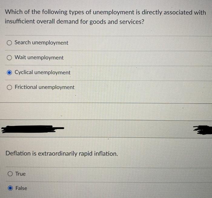 Solved Which of the following types of unemployment is | Chegg.com