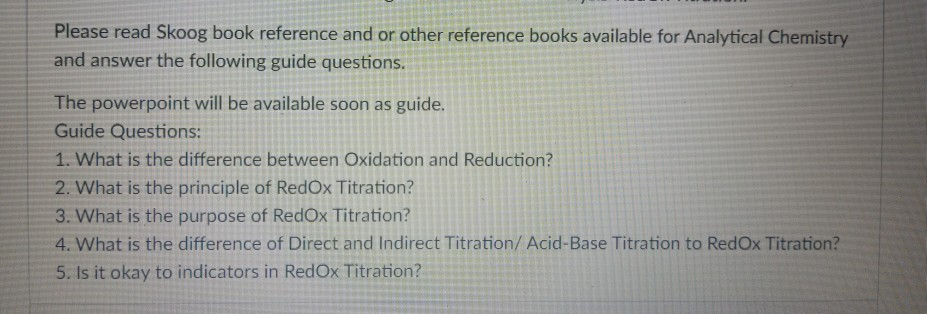 Solved Please read Skoog book reference and or other | Chegg.com