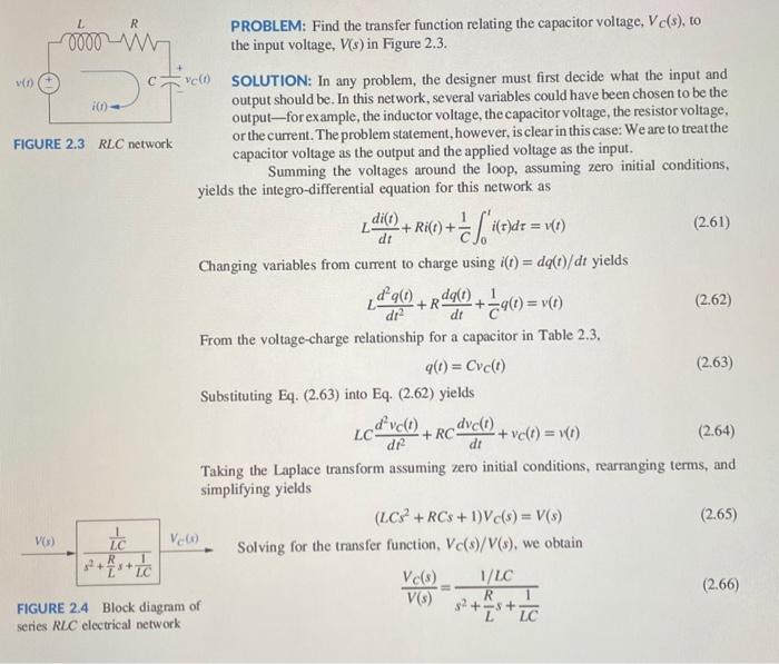 Solved PROBLEM: Find the transfer function relating the | Chegg.com