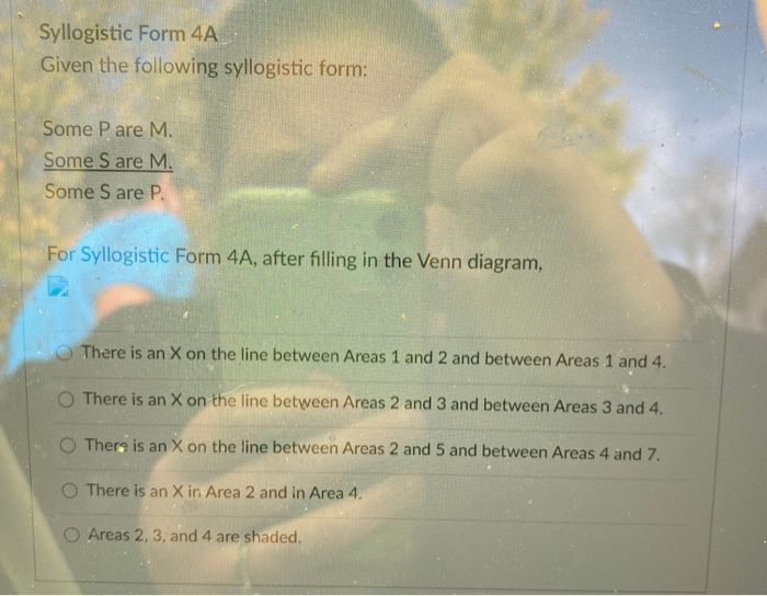 Solved Syllogistic Form 4A Given the following syllogistic | Chegg.com