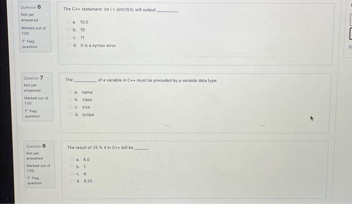 Solved What is the output of the following statement: cout