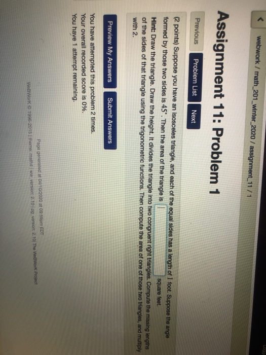 Solved webwork / math_201_winter_2020 / assignment 1171 | Chegg.com