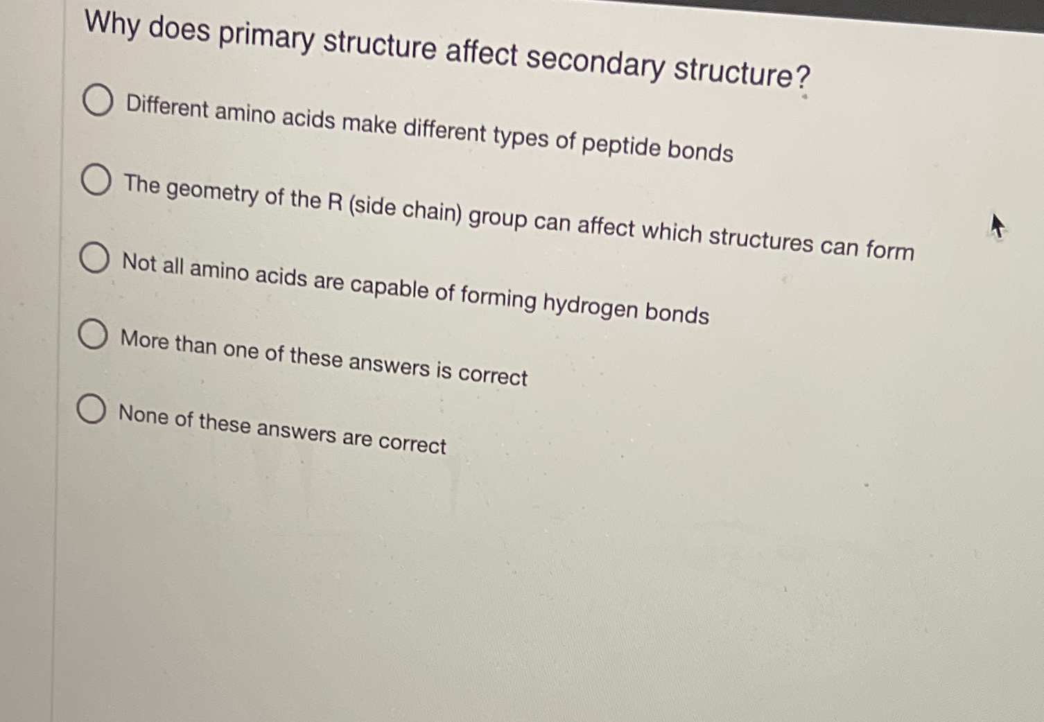 Solved Why does primary structure affect secondary | Chegg.com