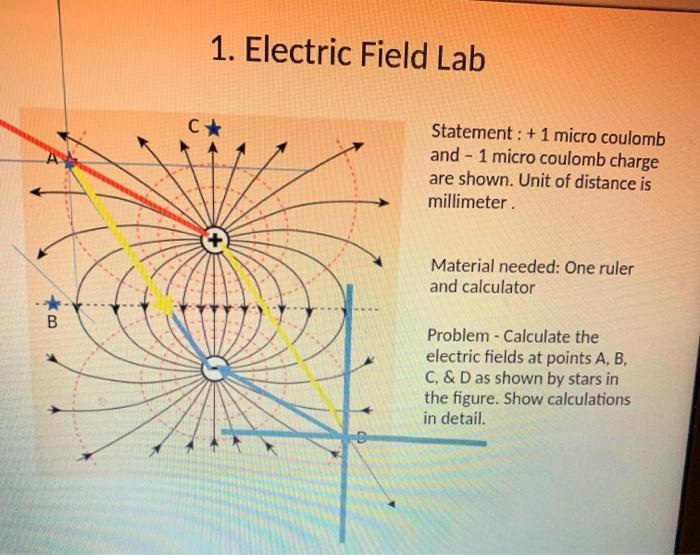 Solved 1. Electric Field Lab C* Statement : +1 micro coulomb | Chegg.com