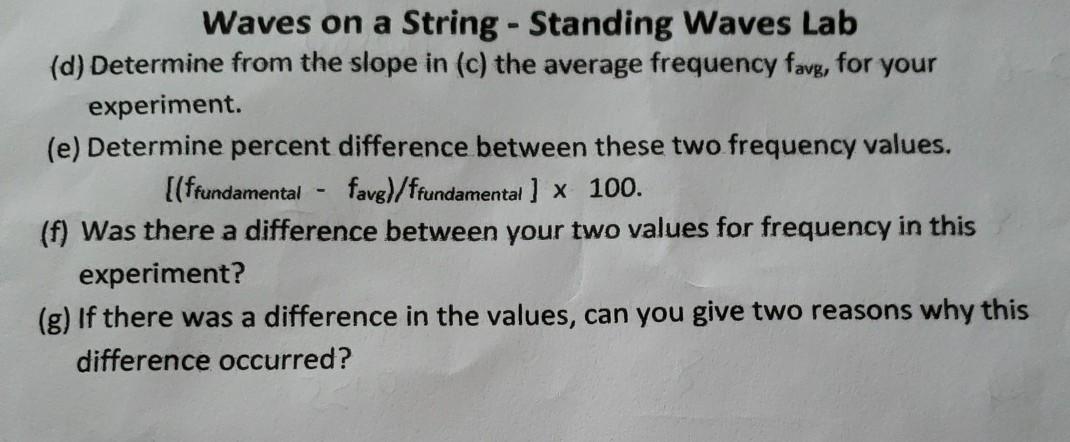 Solved Waves on a String - Standing Waves Lab Part I (b): | Chegg.com