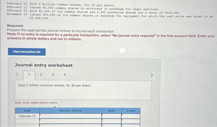 Solved Exercise 18-5 (Static) Issuance of shares; noncash | Chegg.com