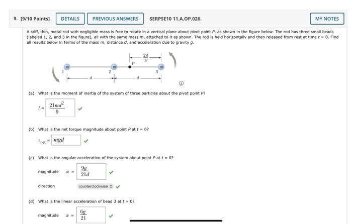 Solved A stiff, thin, metal rod with negligible mass is free | Chegg.com