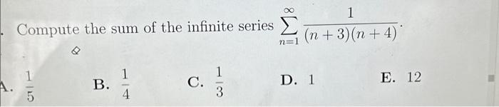 Solved Compute the sum of the infinite series | Chegg.com