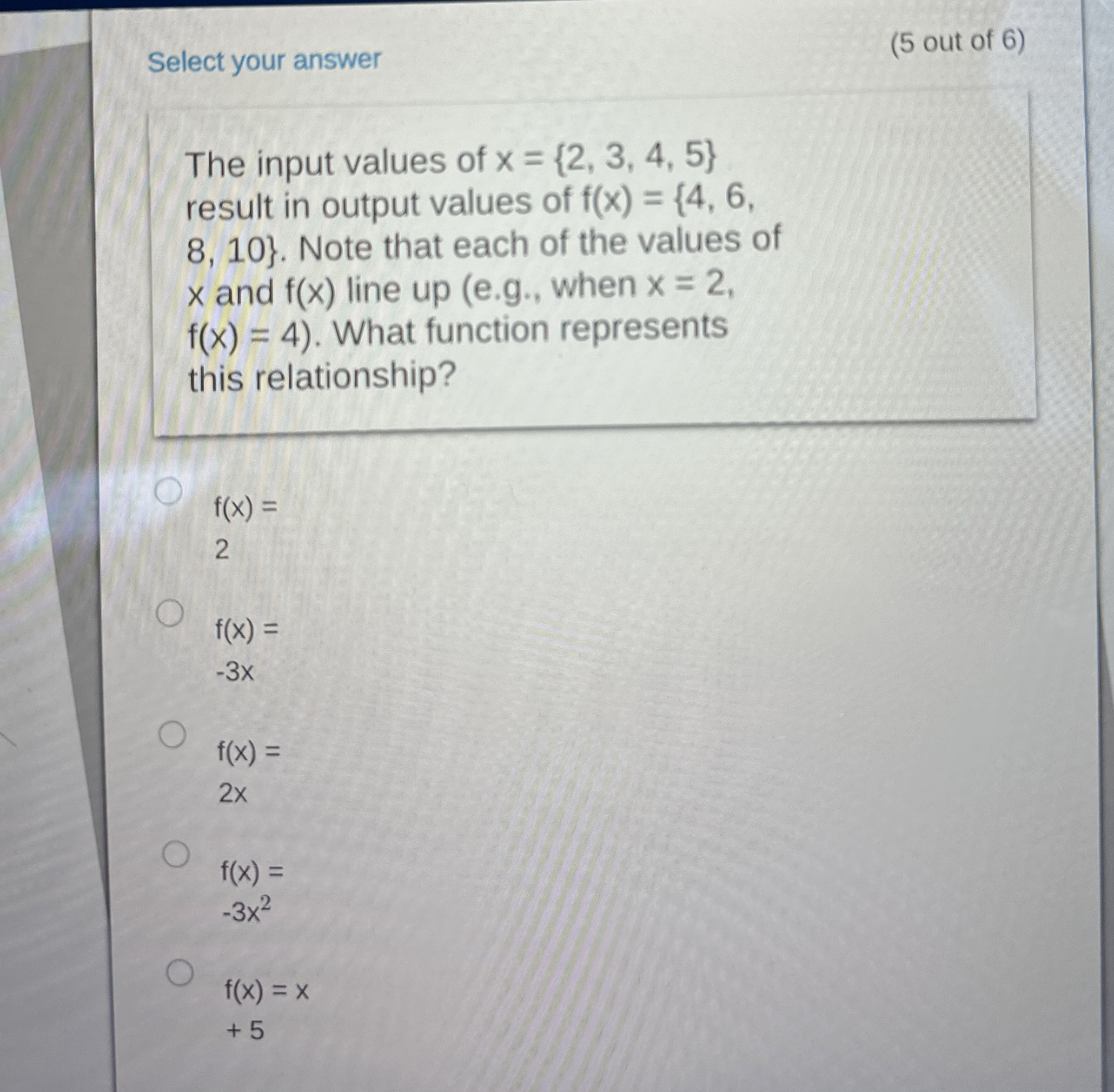 Solved Select your answer(5 ﻿out of 6 )The input values of | Chegg.com