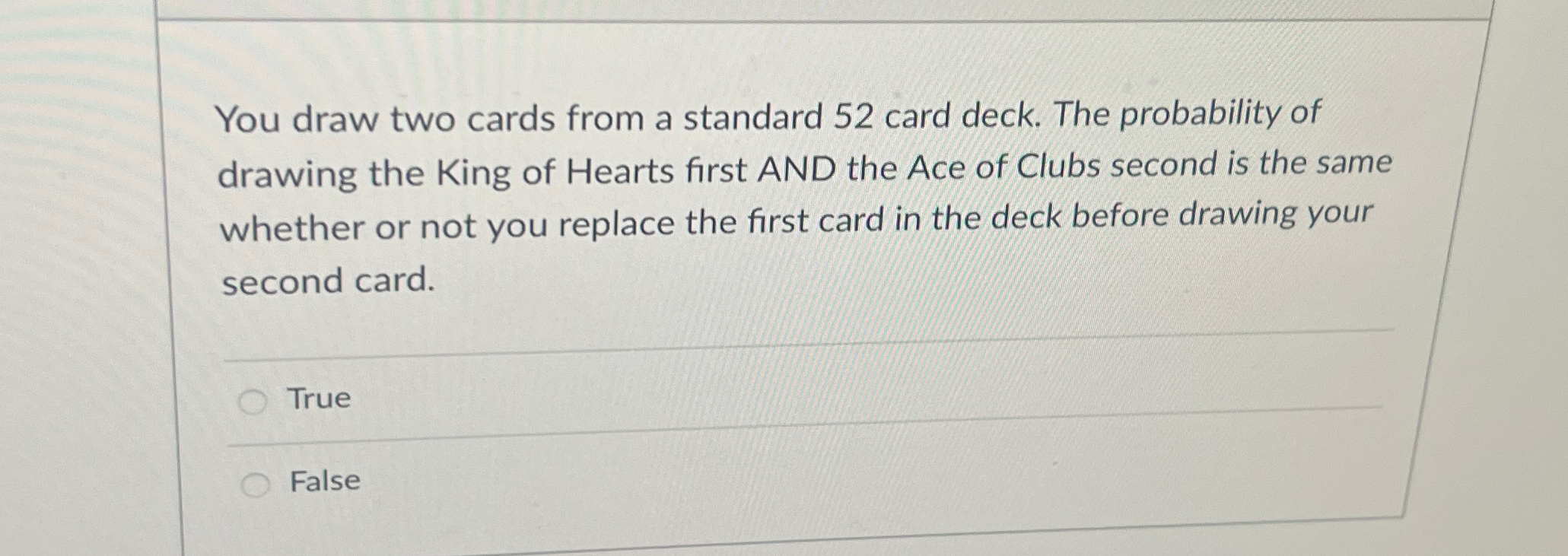 Solved You draw two cards from a standard 52 ﻿card deck. The | Chegg.com