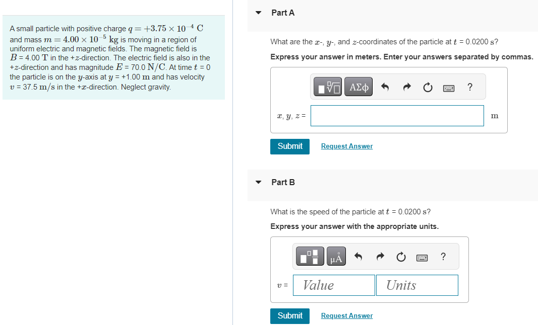 Solved Part AA small particle with positive charge | Chegg.com