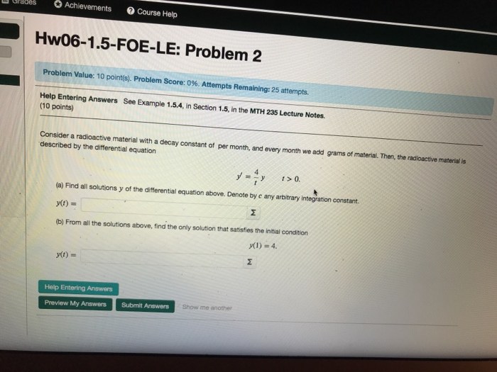 Solved Achievements Course Help Hw06-1.5-FOE-LE: Problem 2 | Chegg.com
