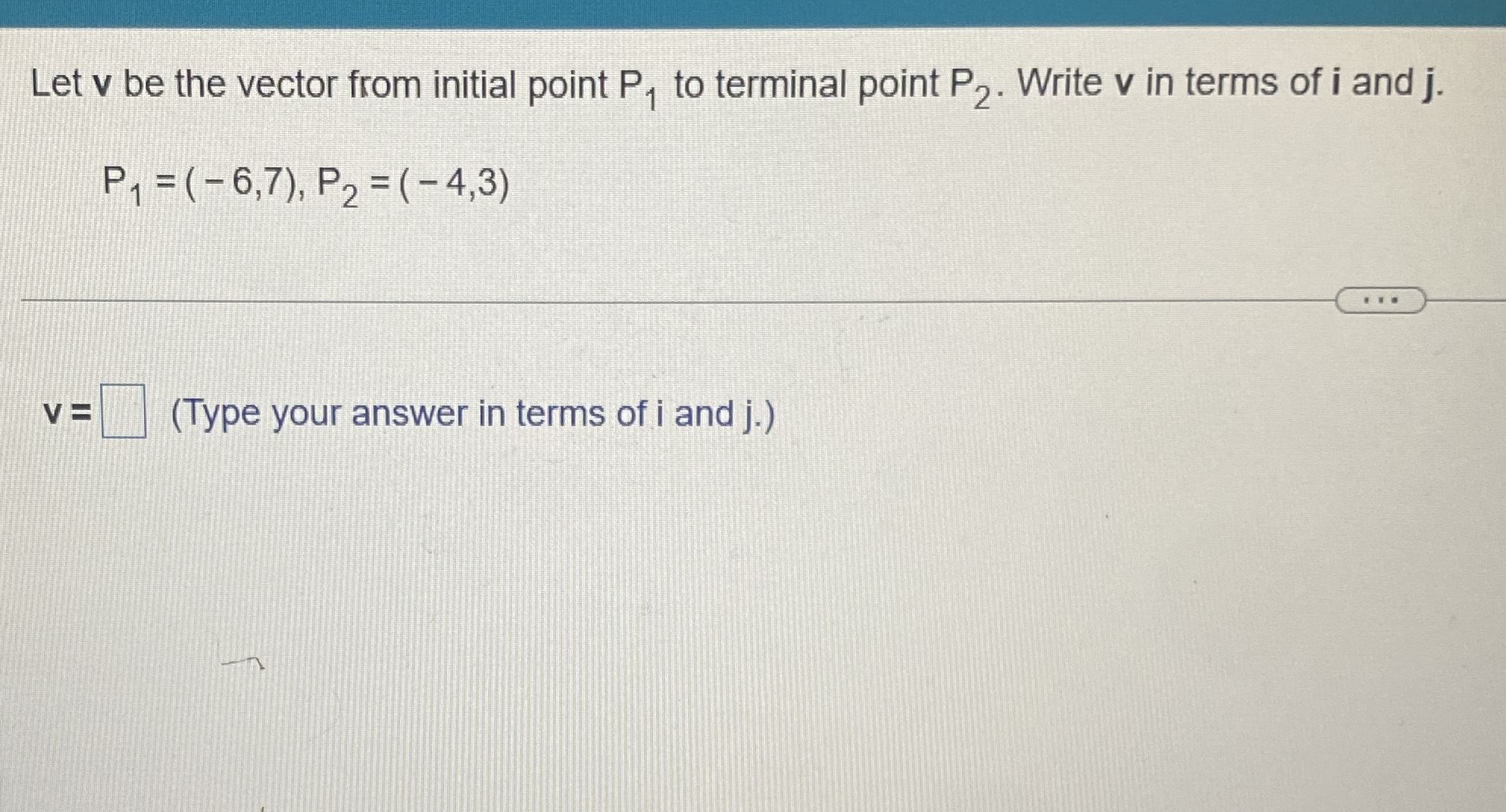 Solved Let v ﻿be the vector from initial point P1 ﻿to | Chegg.com