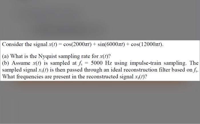 Solved Consider the signal | Chegg.com