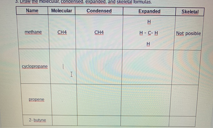 Solved 3. Draw the molecular, condensed, expanded, and | Chegg.com