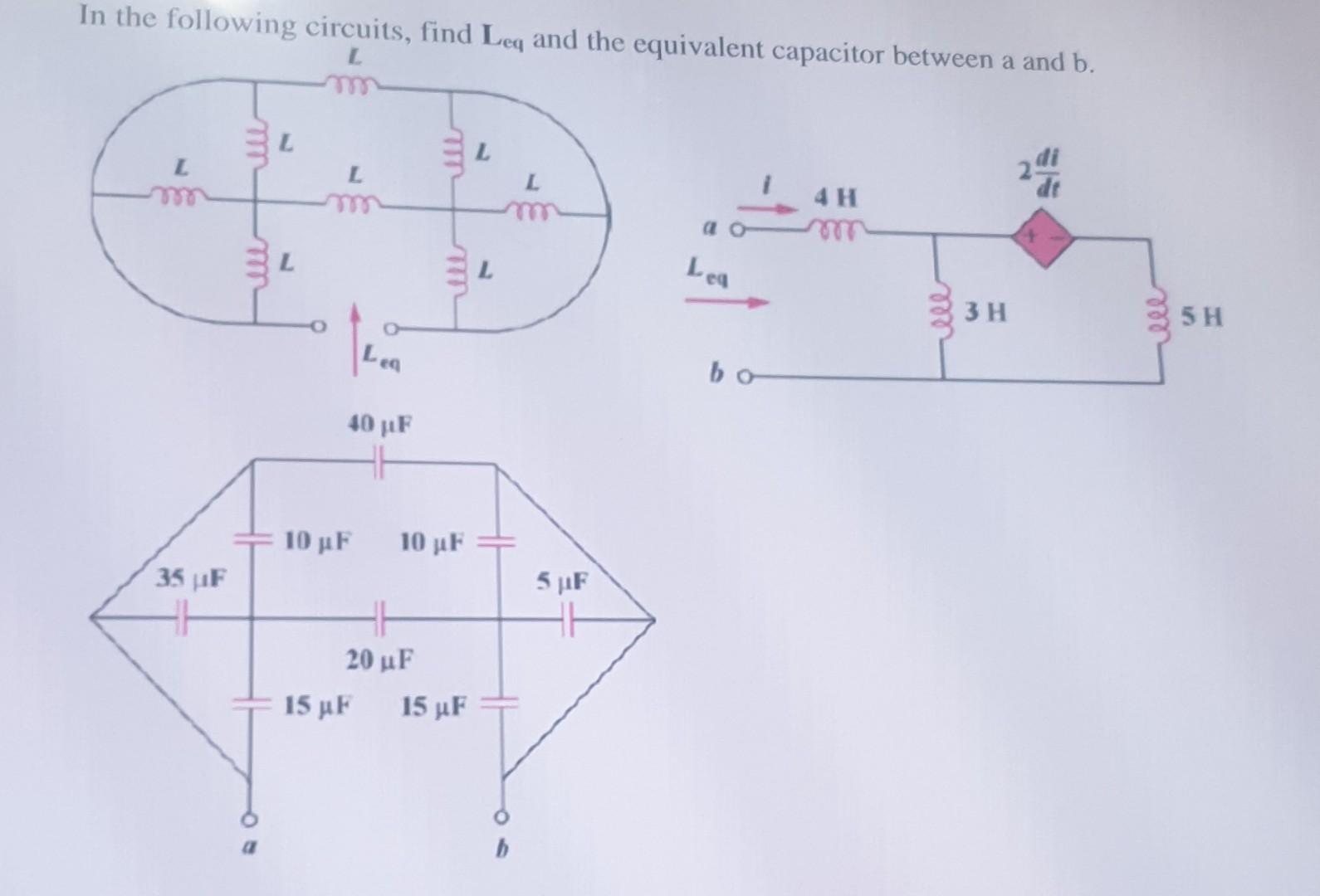 Solved In the following circuits, find Lea and the | Chegg.com